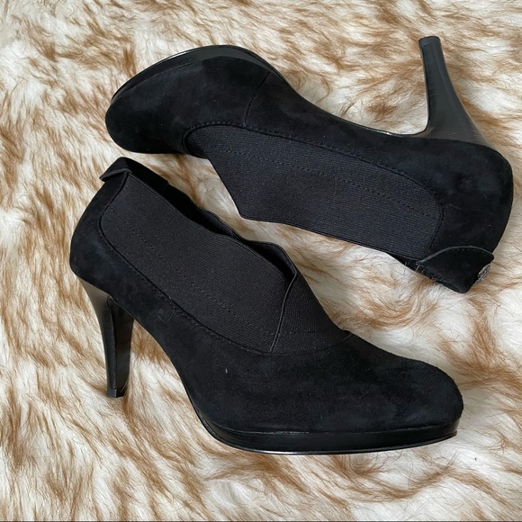 Anne Klein | Shoes | Anne Klein Akwava Suede Leather Ankle Shootie ...